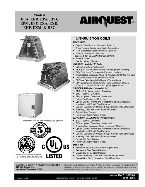Models EEA, EED, EPA, EPD, EPM, EPP, EXA, EXD, EHP, EXM ...
