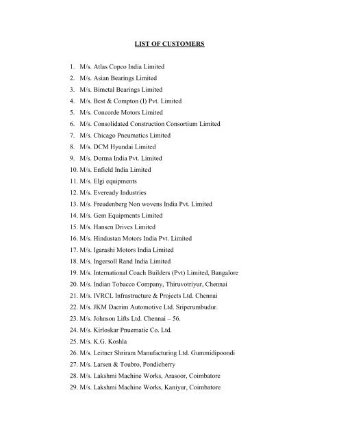 Full client list click here - NRC Group