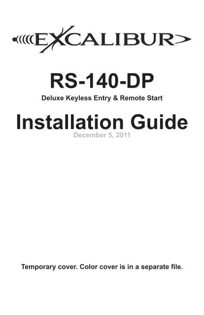 RS-140-DP Installation Guide - car alarm