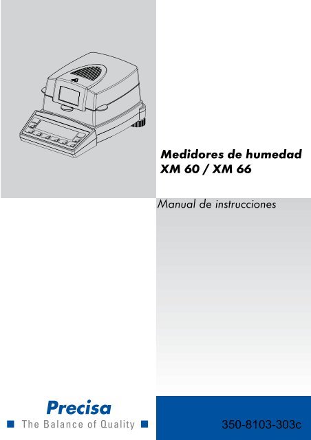 Manual de instrucciones Medidores de humedad XM 60 ... - Precisa
