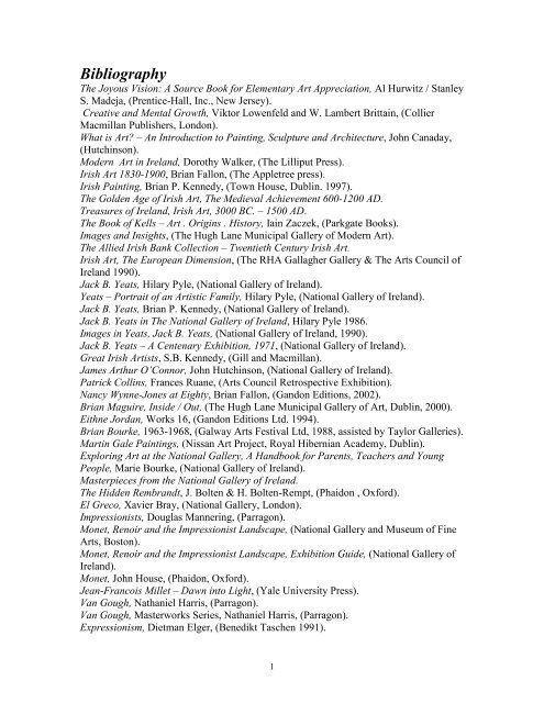 Bibliography - Art for Primary School Students