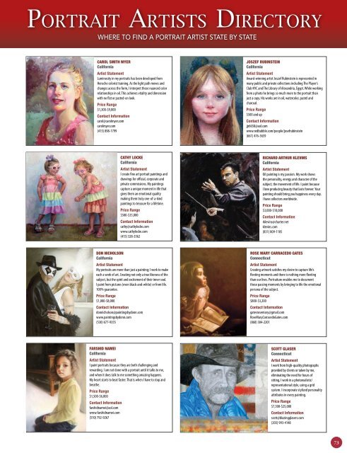 PORTRAIT ARTISTS DIRECTORy - American Art Collector