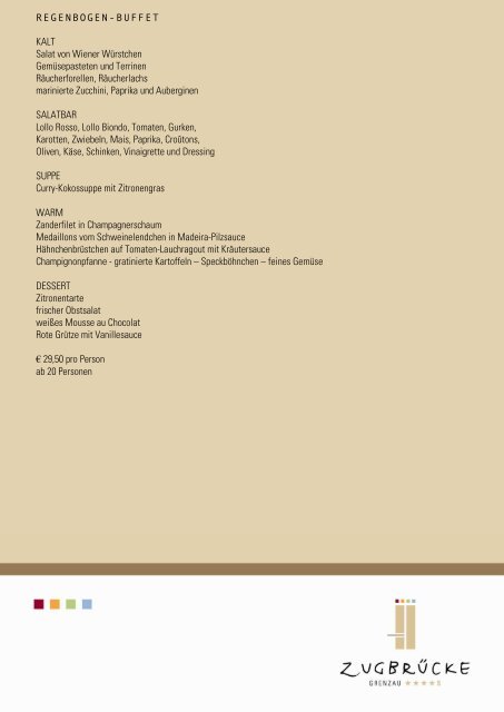 REGENBOGEN-BUFFET KALT Salat von Wiener Würstchen ...