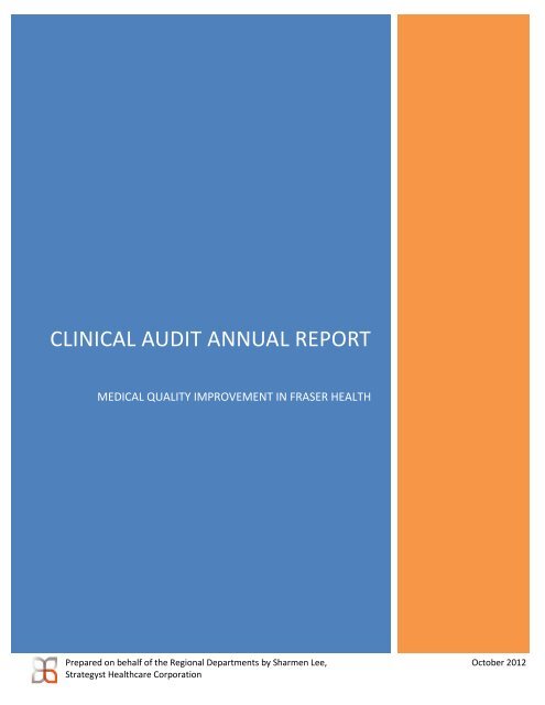 clinical audit annual report - Fraser Health