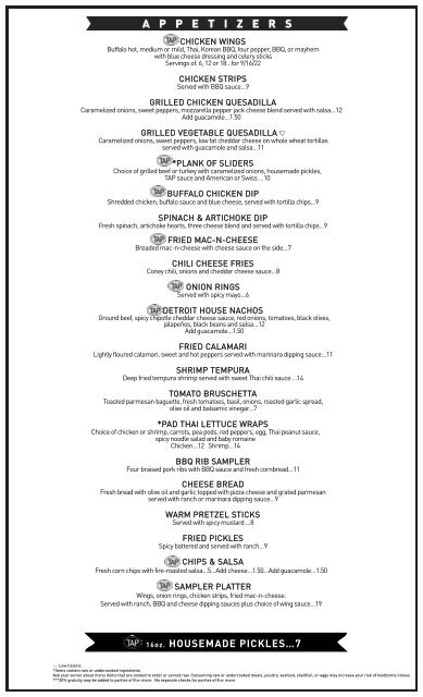 Menu - MGM Grand Detroit
