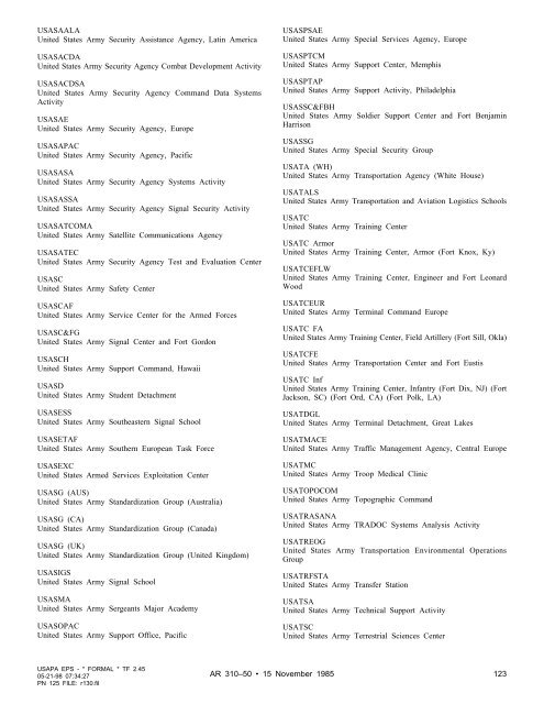 USAPHS United States Army