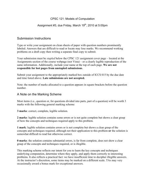 Assignment #3 - Ugrad.cs.ubc.ca