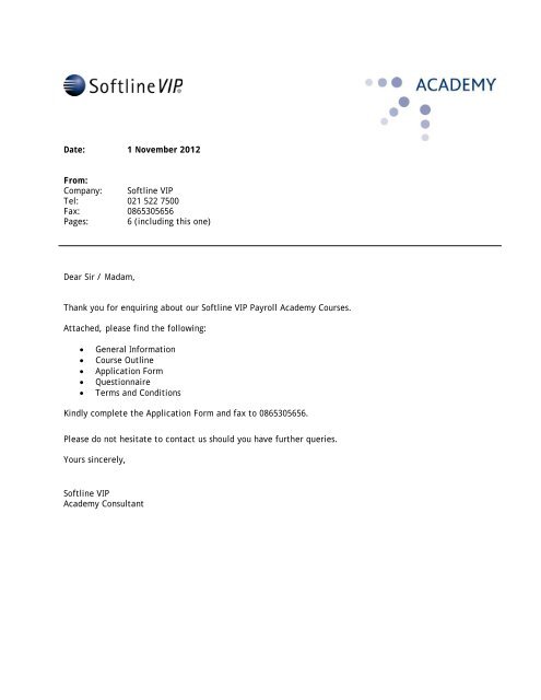 Cape Town application form (PDF) - VIP Payroll