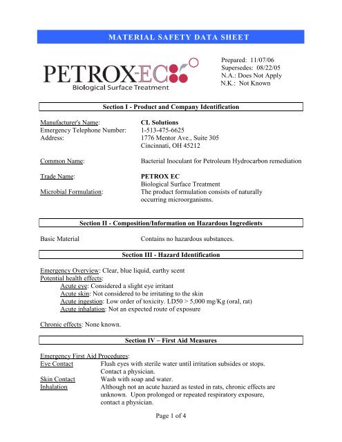 MSDS Petrox EC12.pdf - CL Solutions