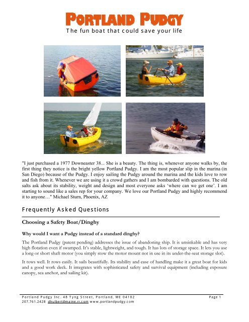 The fun boat that could save your life Frequently ... - Portland Pudgy