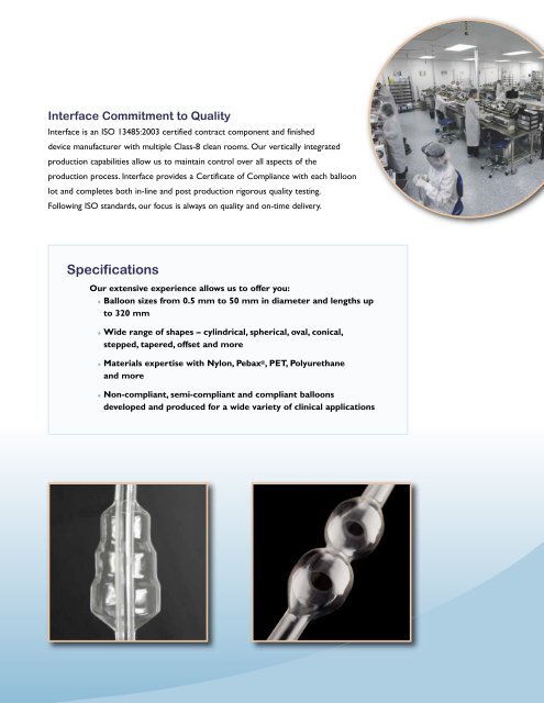 Balloon Manufacturing Capabilities - Interface Catheter Solutions