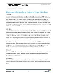 OpadryÂ® Coating Parameters - Colorcon