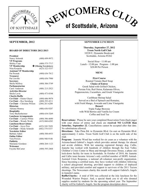 Scottsdale, Arizona - Newcomers Club of Scottsdale