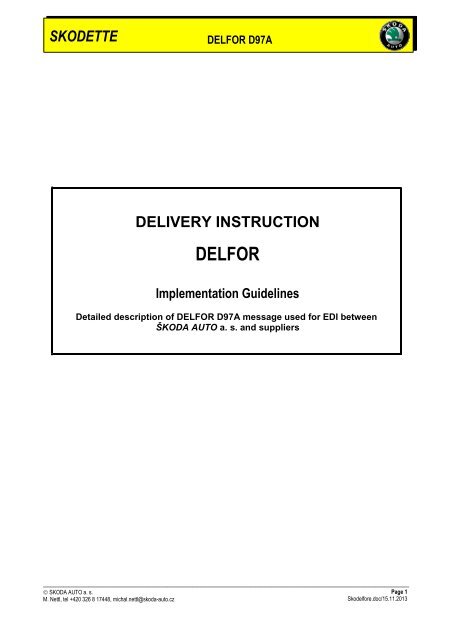 delfor (d97a) - Skodette - Å koda Auto