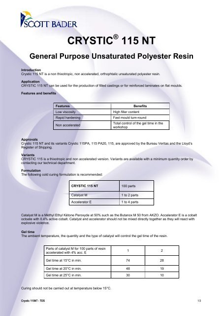 CRYSTIC 115 NT - Scott Bader