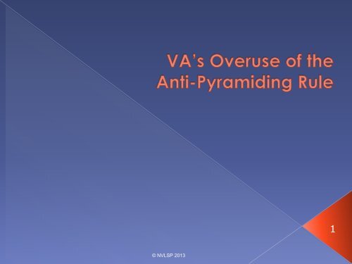 VA's Overuse of the Anti-Pyramiding Rule