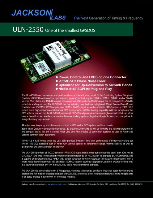 Brochure - Jackson Labs Technologies, Inc.