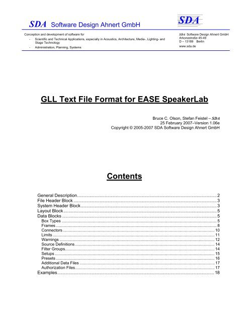 GLL Text File Format for EASE SpeakerLab - Renkus-Heinz