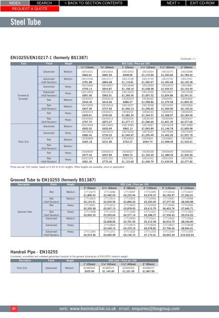 Steel Tube - BSS Price Guide 2010