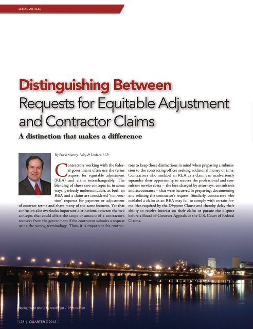 Distinguishing Between Requests for Equitable Adjustment and ... Distinguishing Between Requests for Equitable Adjustment and ...