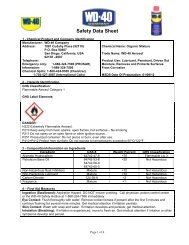 Material Safety Data Sheet (MSDS) - WD-40 Company