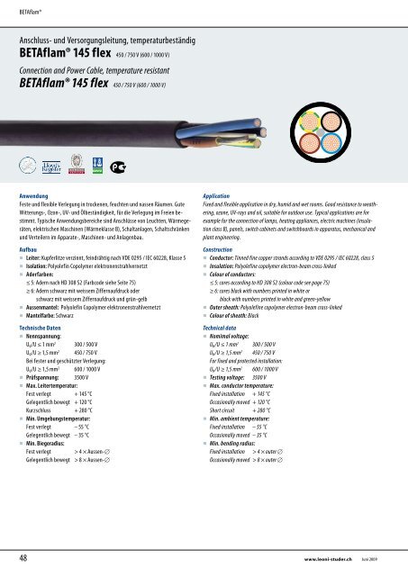 BETAflamÂ® 145 flex - LEONI Business Unit Wind & Solar Power