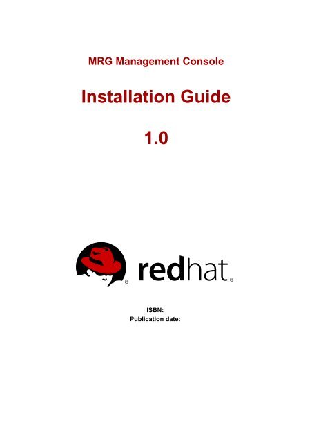 Installing the MRG Management Console - Red Hat