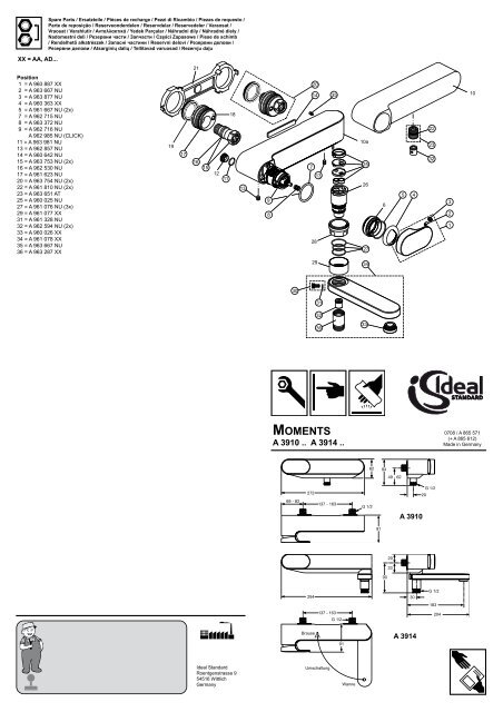 List of spare parts - Ideal Standard