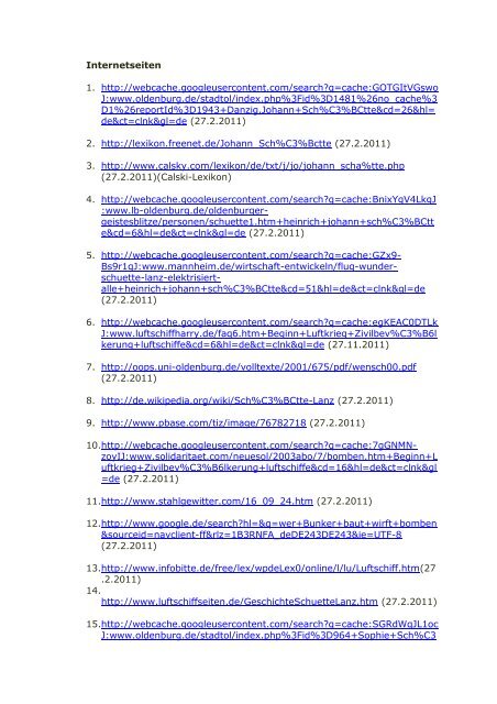 Internetseiten 1. http://webcache.googleusercontent.com/search?q ...