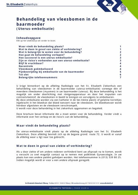 Behandeling van vleesbomen in de baarmoeder (Uterus-embolisatie)