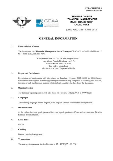 GENERAL INFORMATION - ICAO