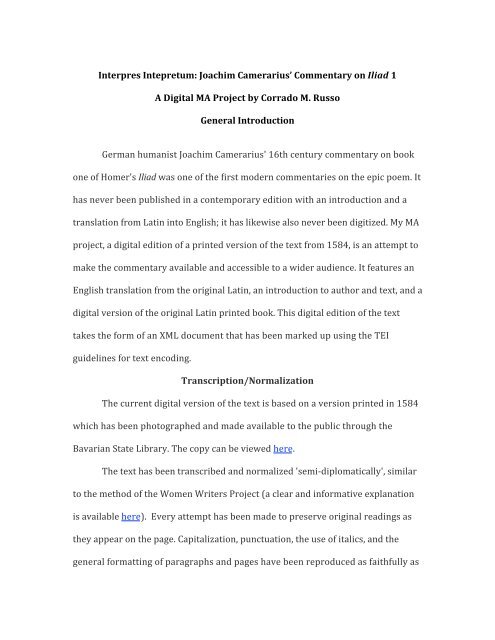 Introduction To Thesis Project - Tufts University Libraries