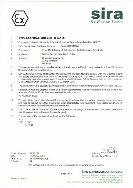 Certification Service Sira Certificatlon Service