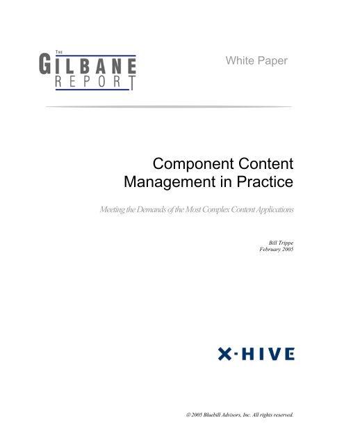 Component Content Management in Practice