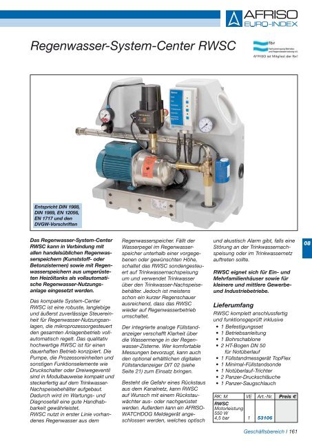 Regenwasser-System-Center RWSC - Heidenreich Tankanlagenbau