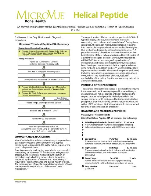 MicroVue Helical Peptide - Quidel Corporation
