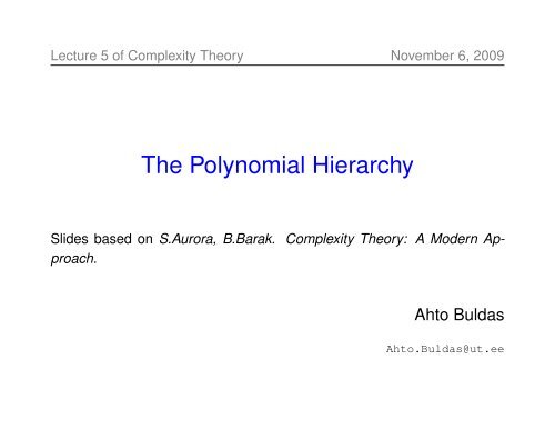 The Polynomial Hierarchy 