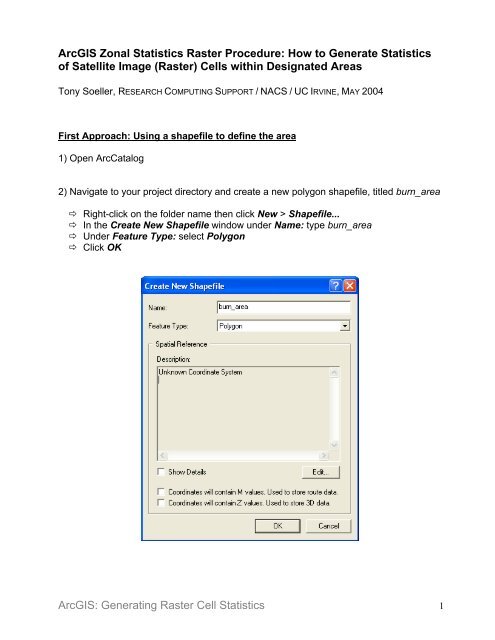 ArcGIS Zonal Statistics Raster Procedure
