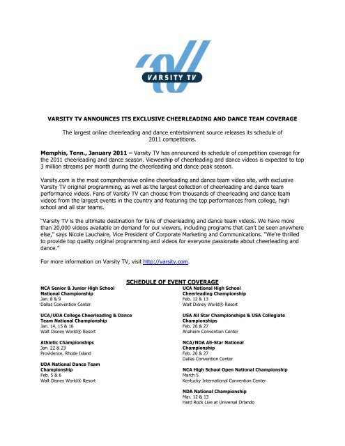 Varsity TV Announces Competition Coverage - Spirit Post