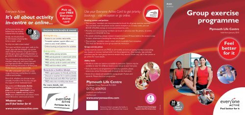 Group exercise programme - Everyone Active