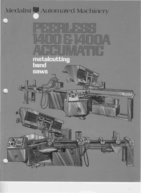 Peerless 1400 and 1400A Accumatic Metal Cutting Bandsaws