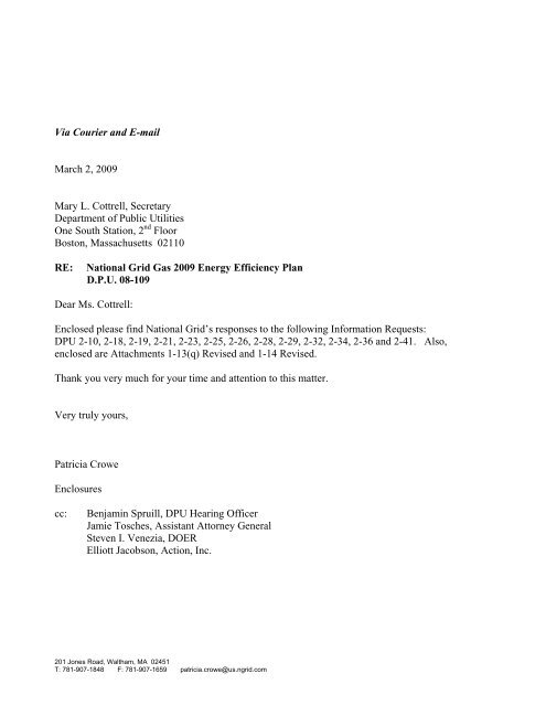 Via Courier and E-mail