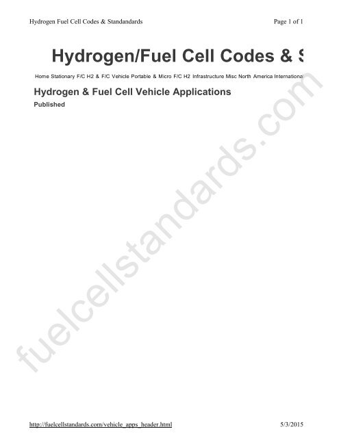 H2 & F/C Vehicle Matrix PDF - Hydrogen/Fuel Cell Codes & Standards