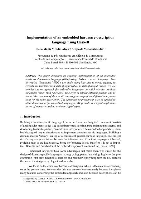 Implementation of an embedded hardware description language ...