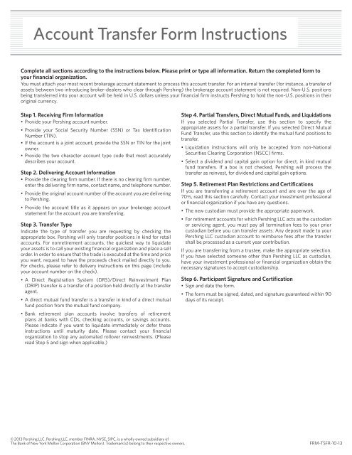 accOUnt transFer FOrm instrUctiOns - CUNA Mutual Group