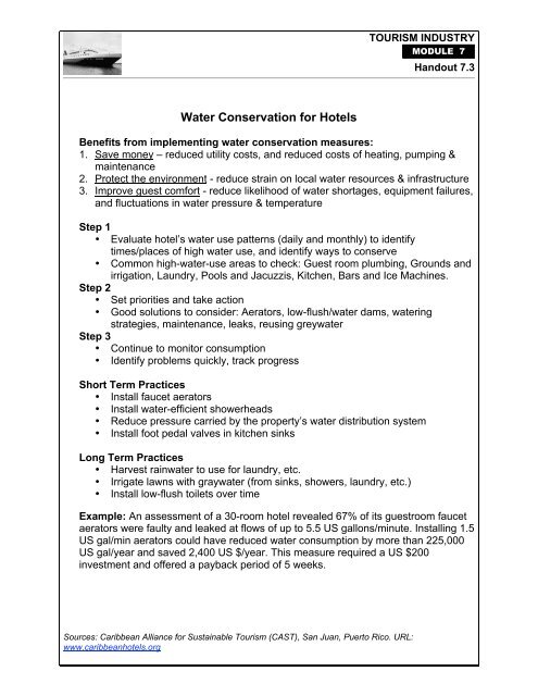 Water Conservation for Hotels