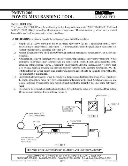 PMBT1200 POWER MINI-BANDING TOOL - Daniels Manufacturing ...