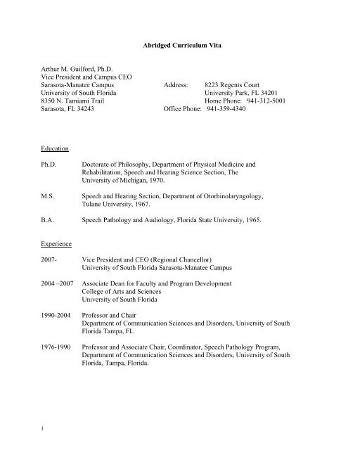 View CV - Office of the Provost and Executive Vice President