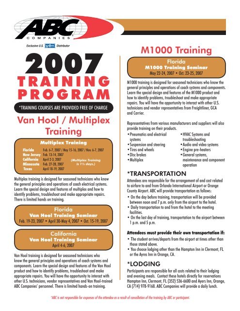TRAINING PROGRAM - ABC Companies