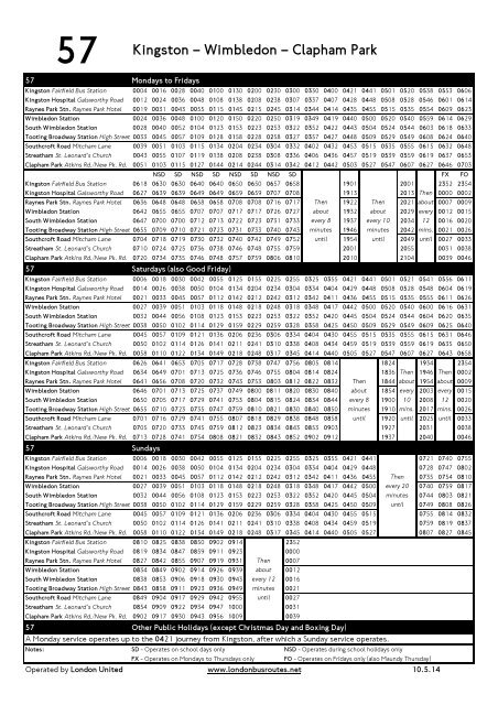 Printable summary PDF version - London Bus Routes